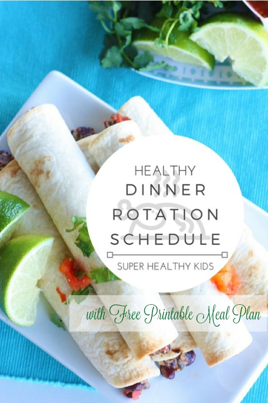 Healthy Theme Dinner Rotation Schedule and Free Meal Plan | Healthy ...